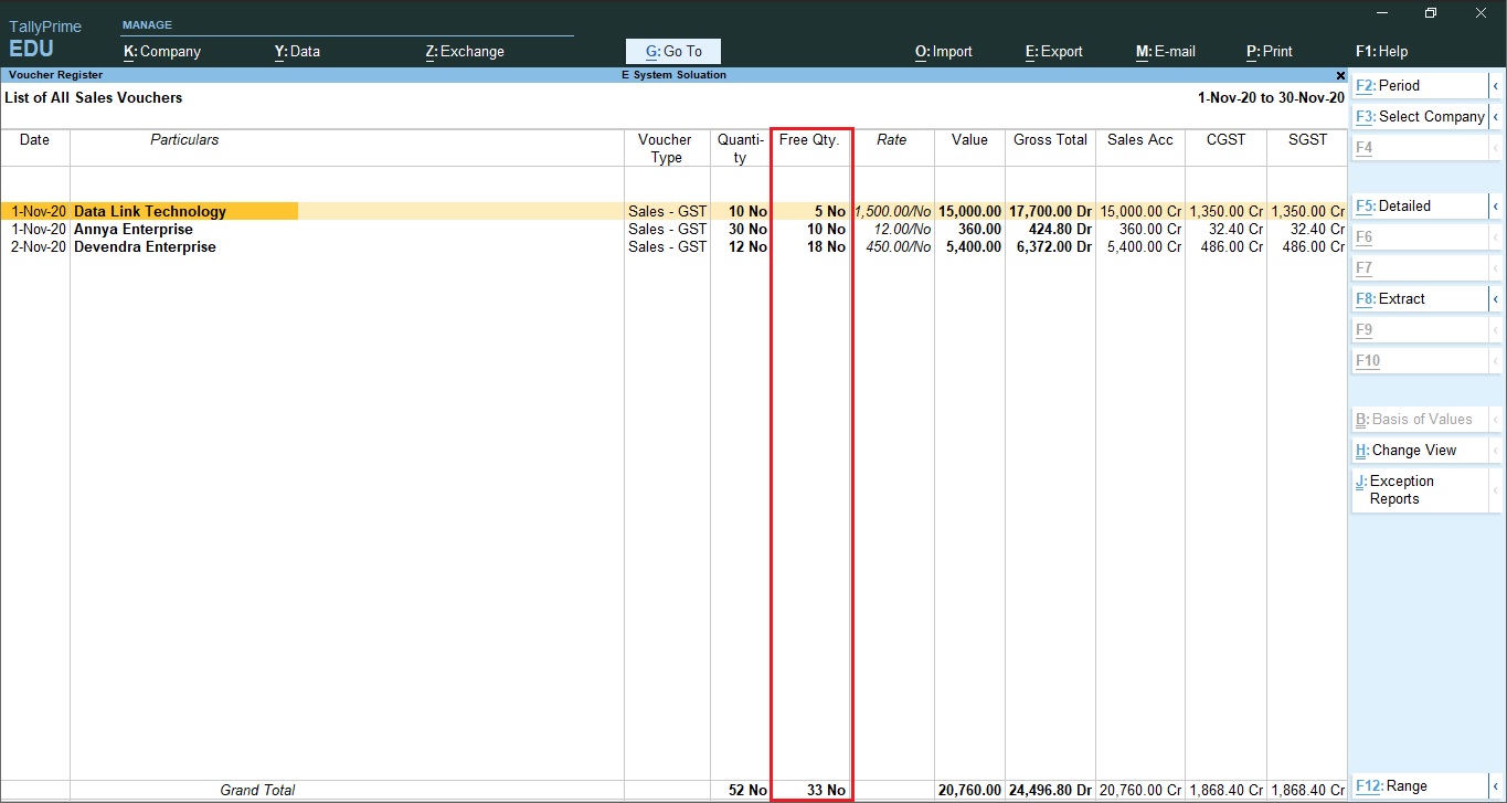 this module facilitates the user to view free qty in sales purchase ...