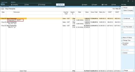 41 | Print Part Number in Sales & Ledger Columnar Report | Batch Godown ...