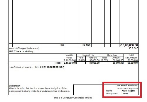 84 | Print Authorised Signatory Name & Designation in Sales Invoice ...