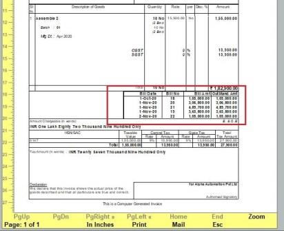 outstanding | Print Last 5 Outstanding Bills in Sales Invoice ...