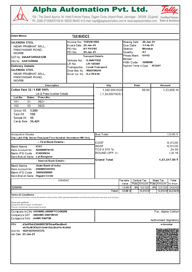 AAPL - Tally Customization (TDL), Tally Invoice Format, Tally Data with ...