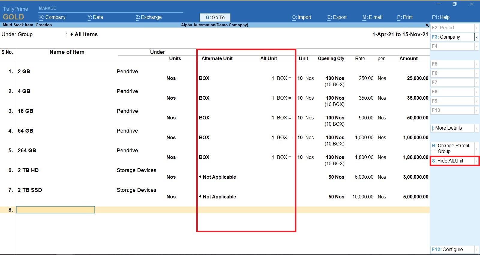 Merging Godown | Bill Of Material Selection in Godown Transfer Stock ...