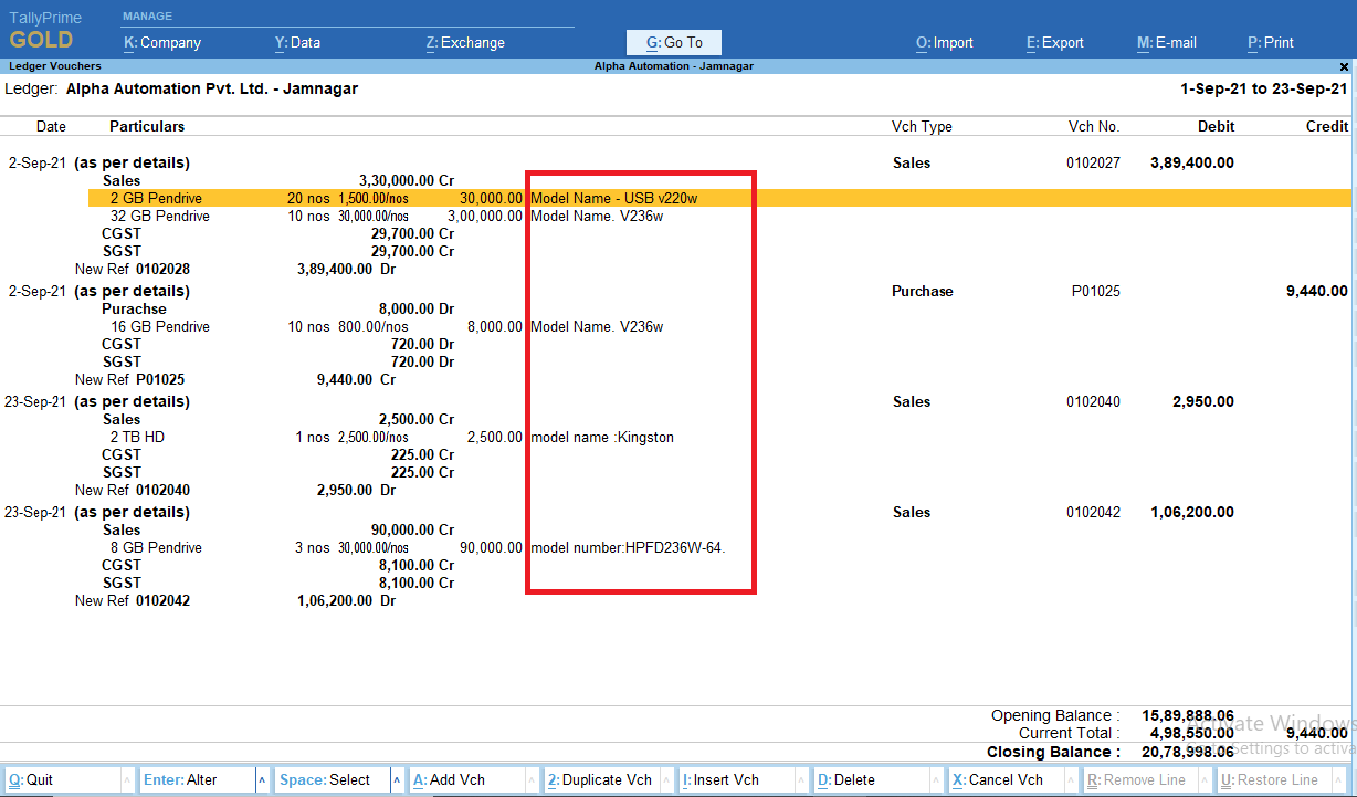 Print Item Description in Ledger Statement | AMC Module in Tally | Show ...