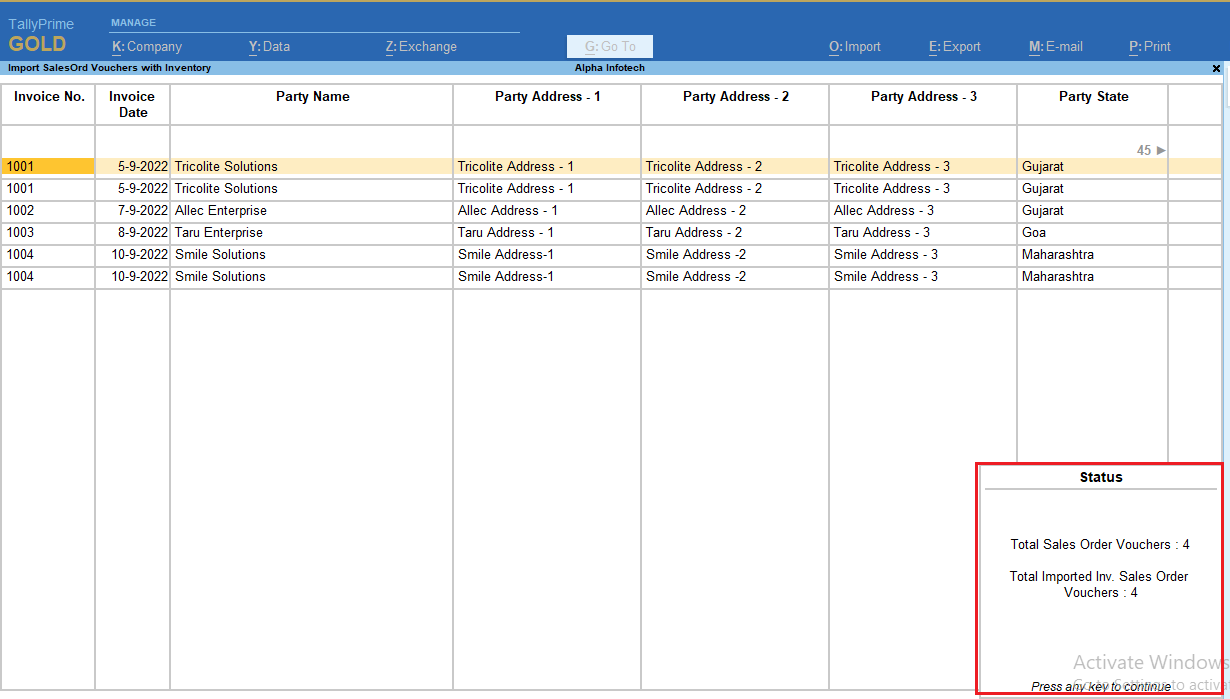 291 | Import Sales Order from Excel to Tally