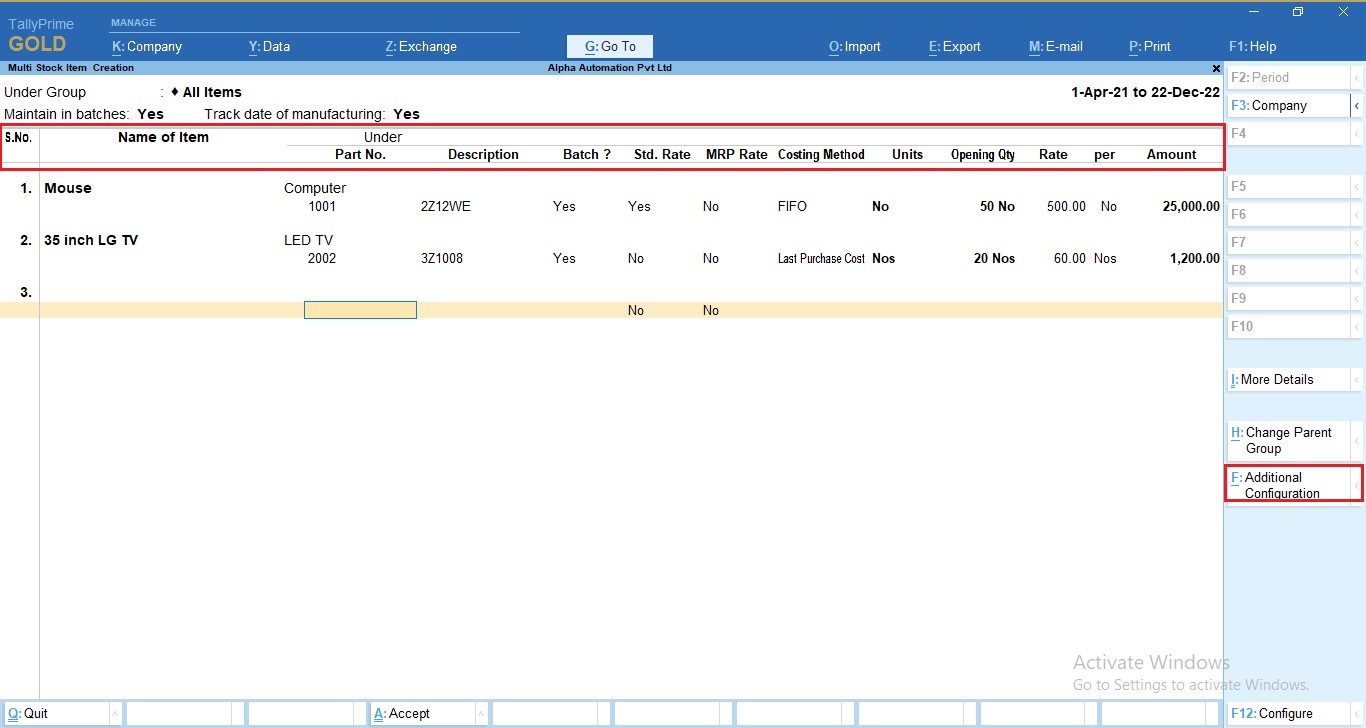 Duplicate Ledger Master Creation Control | Month Wise Sales Purchase ...