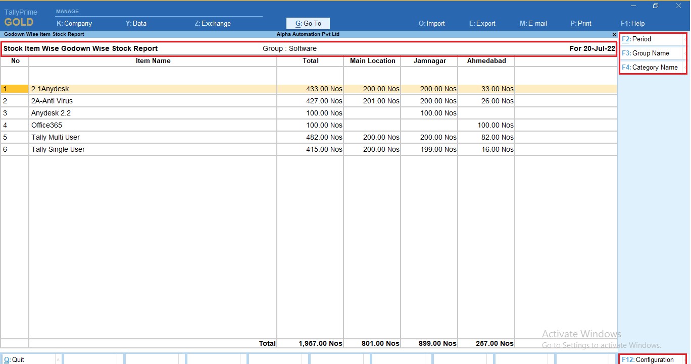 Group | Ledger Wise Pending Sales & Purchase Bills | Print Item Group ...