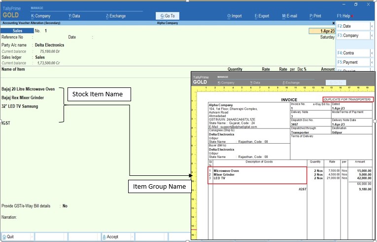Print IRN Number in Single Line in E-Invoice | Print Stock Group Name ...