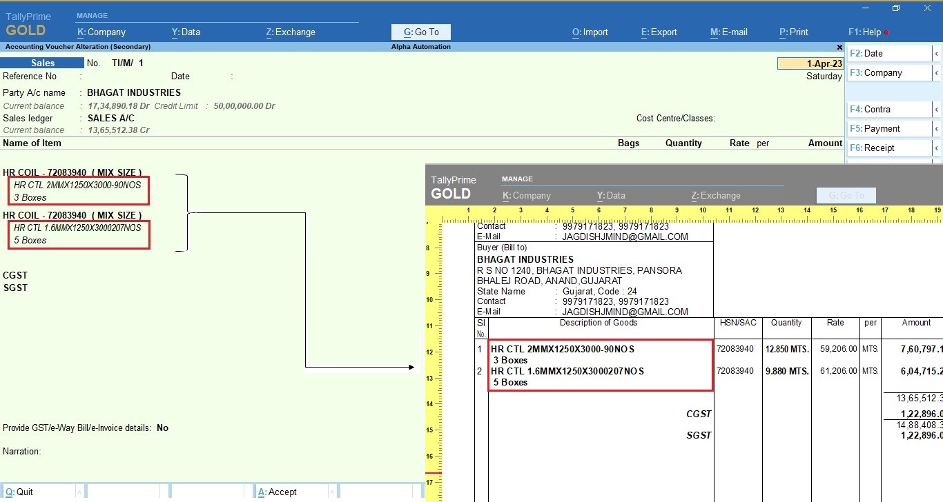 94 | Print Last 2 Receipt Details in Sales Invoice | Print Only Alt Qty ...
