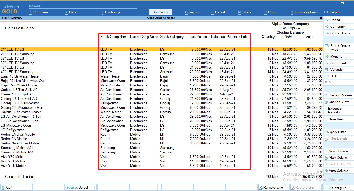 Provide Space between Stock Item & Ledgers Line in Invoice Print | Show ...