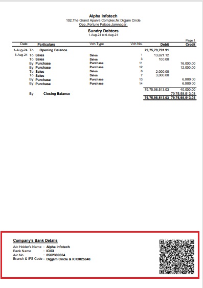 309 | Bank Details in Ledger , Outstanding & Group Vouchers Report